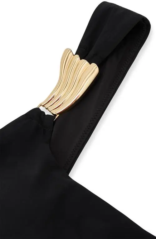 REISS Alba One-shoulder Bikini Top With Sculptural Detail