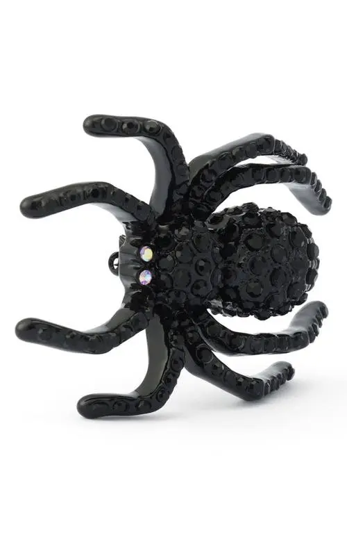 Betsey Johnson Spider Brooch With Crystal Embellishments