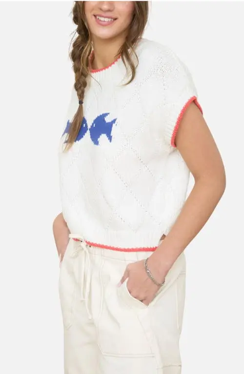 J.O.A. Graphic Cotton Blend Sweater