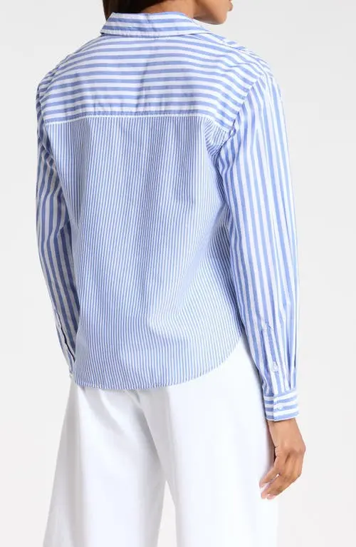 BEACHLUNCHLOUNGE Lilah Striped Button-front Shirt - Lake Stream