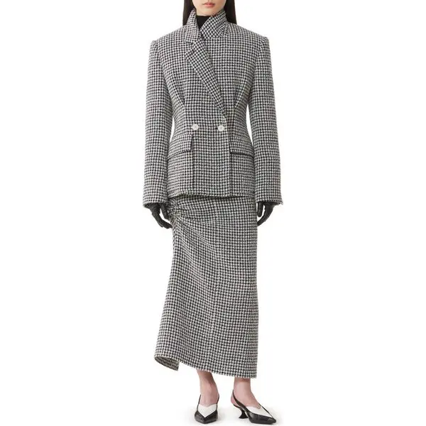 LANVIN Long Draped Tweed Skirt