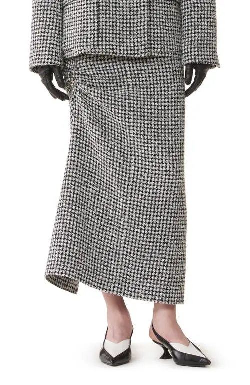 LANVIN Long Draped Tweed Skirt