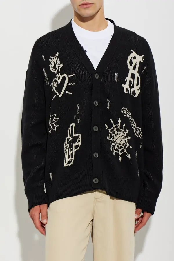 ALLSAINTS Staged' Organic Cotton V-neck Cardigan