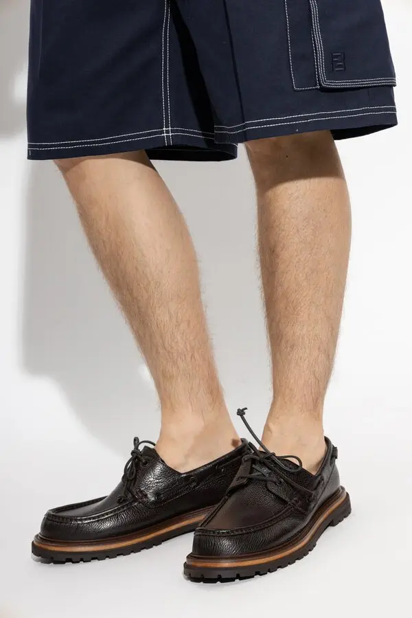 Fendi Leather Boat Shoes
