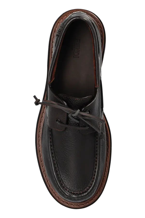 Fendi Leather Boat Shoes