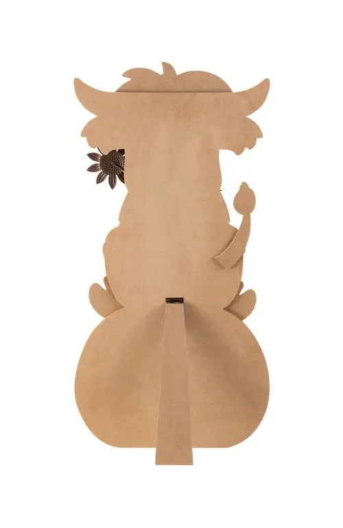 GLITZHOM 30"h Fall Wood Highland Cow Porch Decor