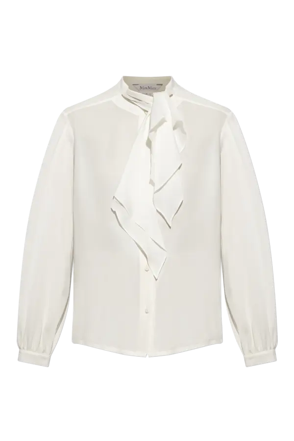 Max Mara Silk 'leccio' Shirt With Tie Neck