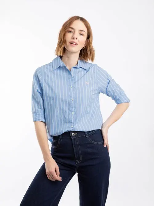 WEIRD FISH Roscoe Striped Boyfriend Shirt