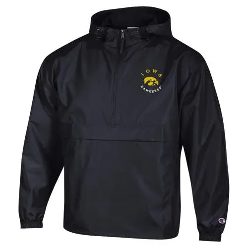 Champion Iowa Hawkeyes Packable Hooded Windbreaker Half-zip Jacket
