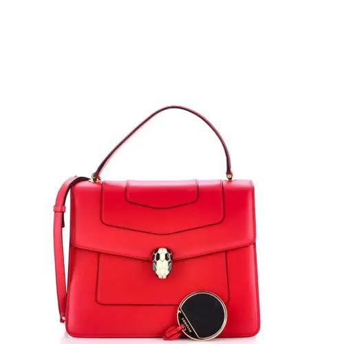BVLGARI Serpenti Forever Top Handle Bag Leather Medium