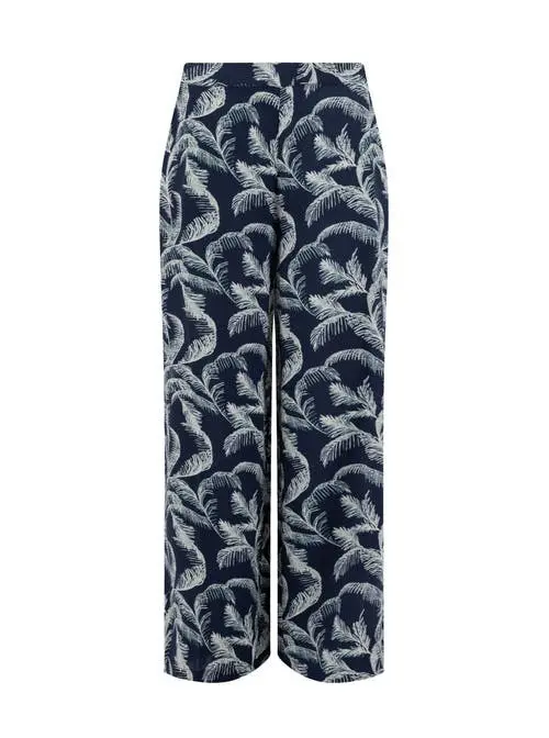 WEIRD FISH Mounira Printed Wide Leg Trousers
