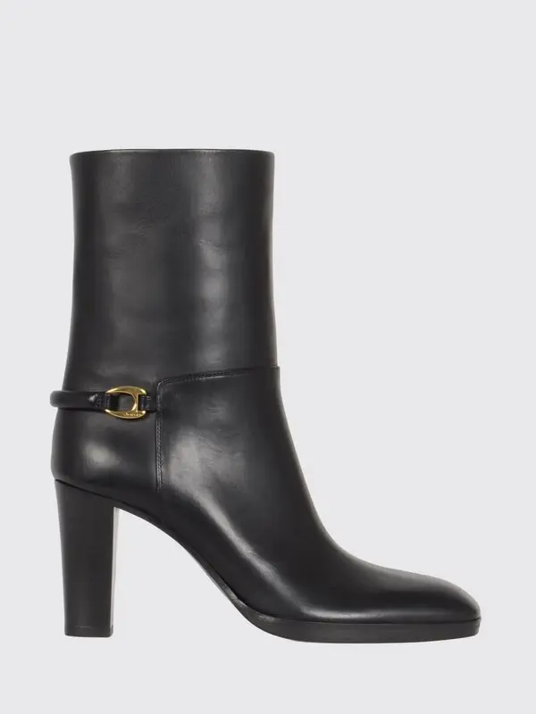 Saint Laurent Leather High Heel Boots - Black