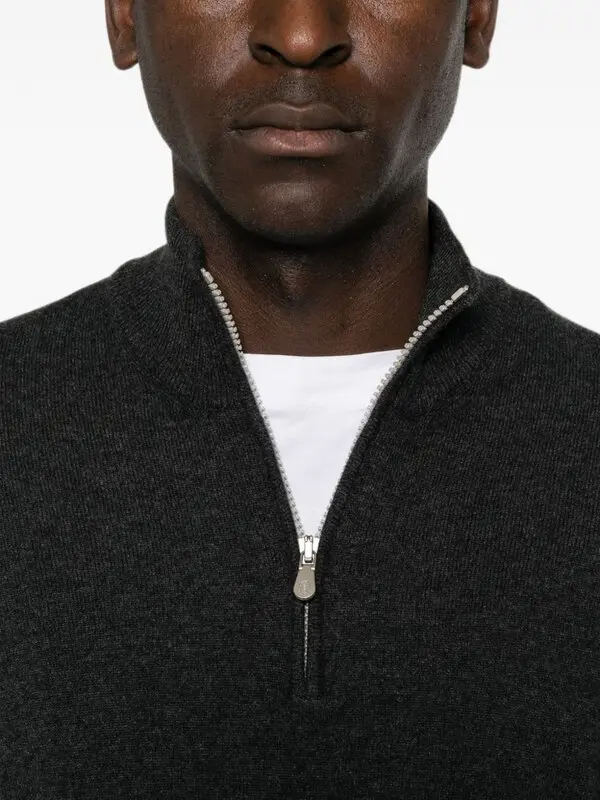 Brunello Cucinelli Dark Grey Cashmere Turtle-neck Sweater