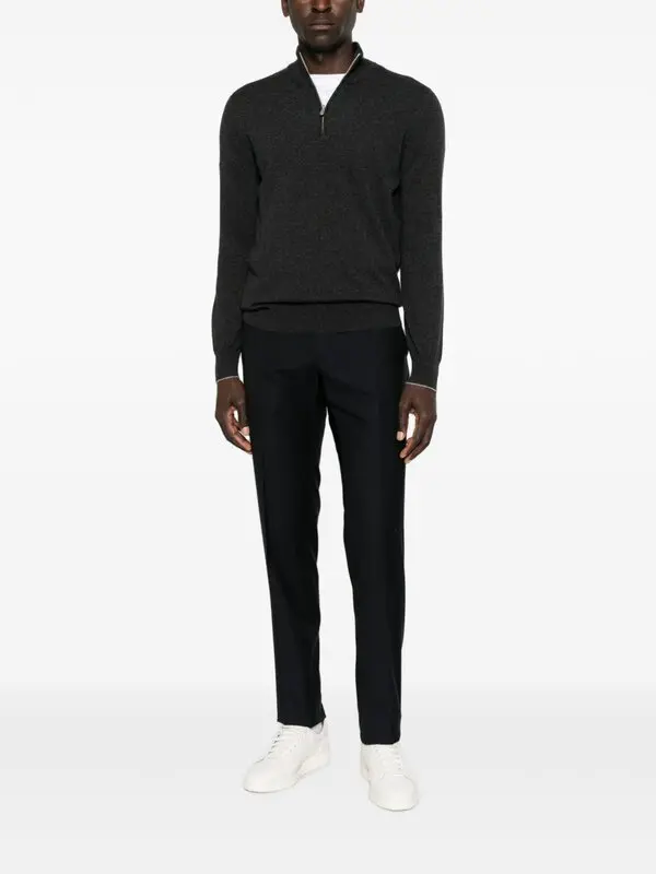Brunello Cucinelli Dark Grey Cashmere Turtle-neck Sweater