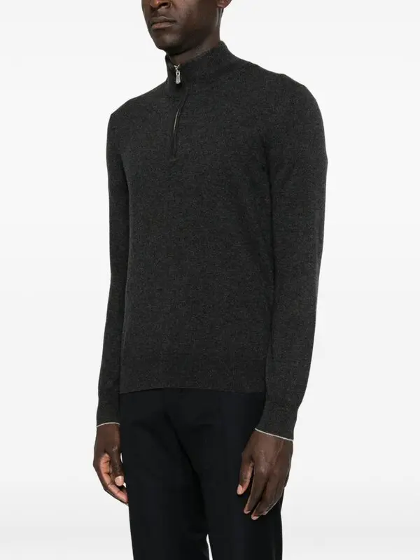 Brunello Cucinelli Dark Grey Cashmere Turtle-neck Sweater