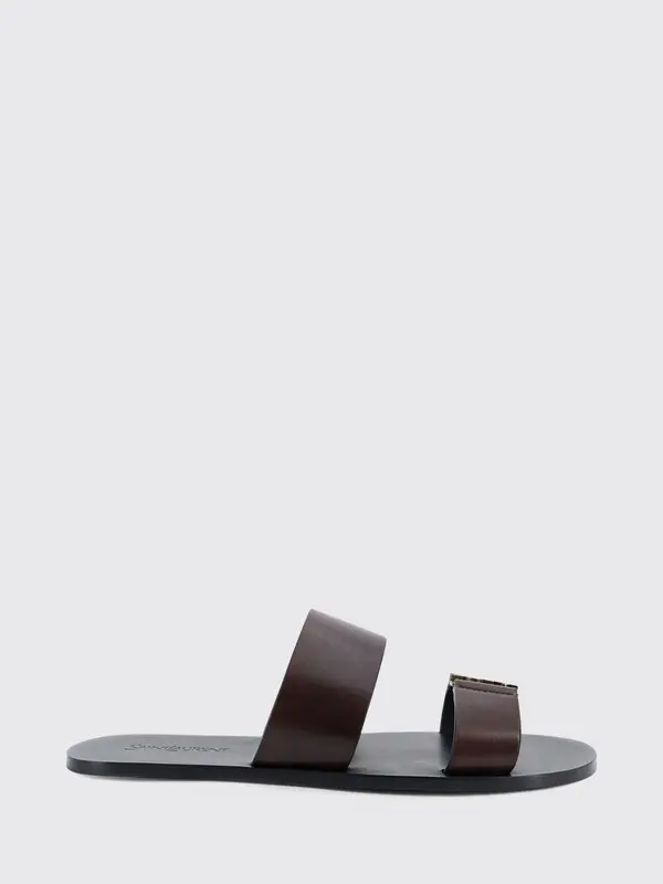 Saint Laurent Leather Sandals - Brown