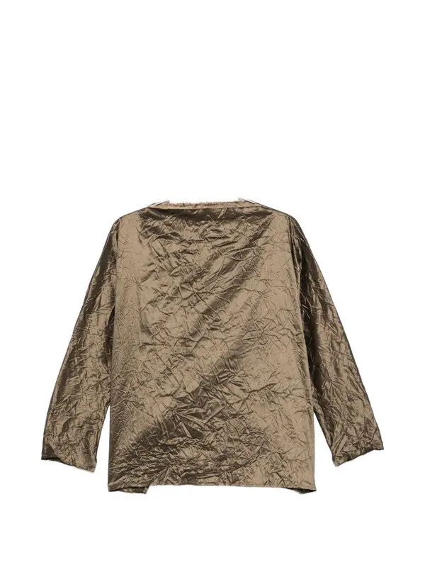 DANIELA GREGIS Bronze-tone Crinkled Silk Blouse - Multicolor