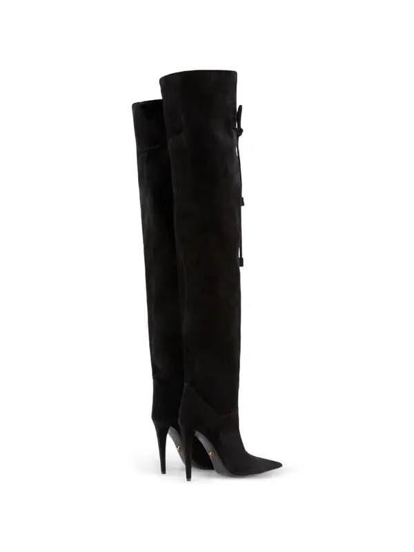 GIUSEPPE ZANOTTI Suede Over The Knee Stiletto Boots - Multicolor