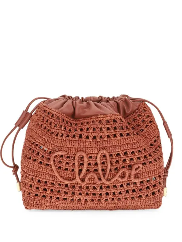 Chloé Raffia Drawstring Mini Bag - Multicolor