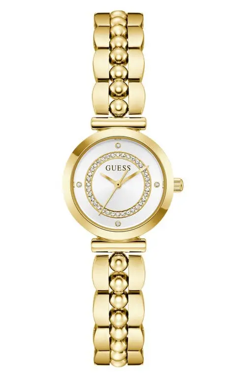 Guess Leena Bracelet Watch With Crystal Accents - White/gold