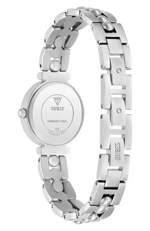 Guess Leena Bracelet Watch With Crystal Accents - White/silver