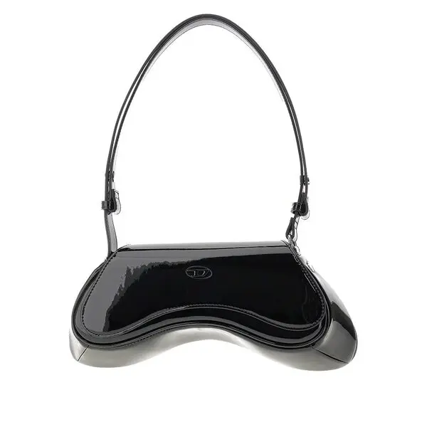 DIESEL® Glossy Faux Leather Bag - Black