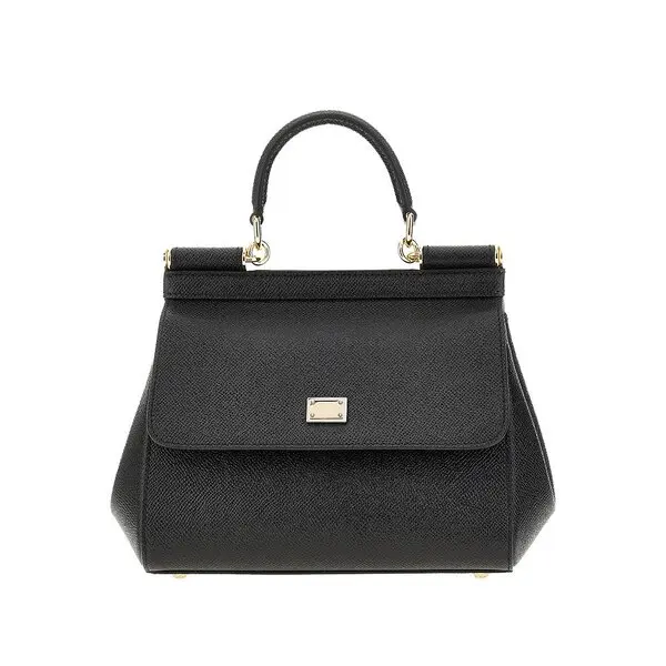 Dolce & Gabbana Dauphine Leather Medium Sicily Bag - Black