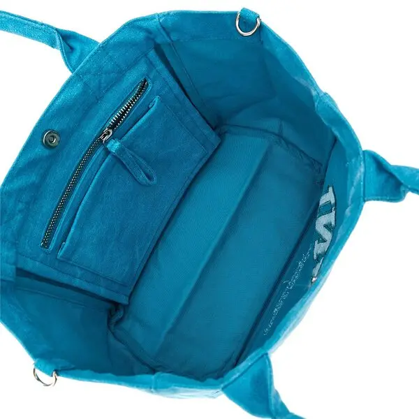 GANNI Cotton Canvas Shopping Bag With Banana Print And Embroidered Detail