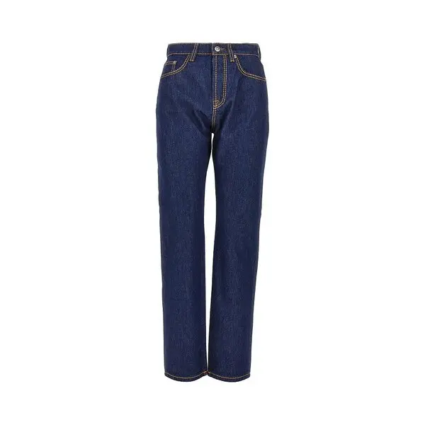 Versace Cotton Denim Jeans With Medusa Detail - Blue
