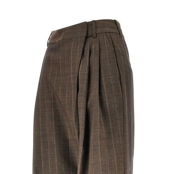 GANNI Wool Pants With Pinstriped Motif