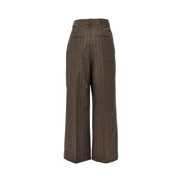 GANNI Wool Pants With Pinstriped Motif