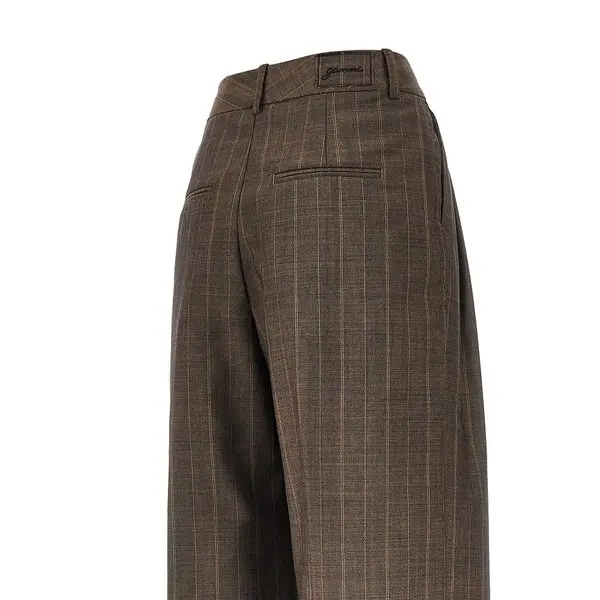 GANNI Wool Pants With Pinstriped Motif