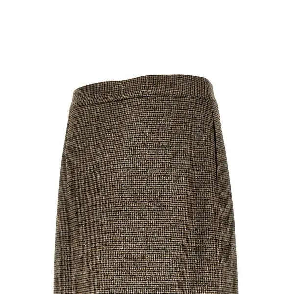 Etro Wool Long Skirt With Houndstooth Motif
