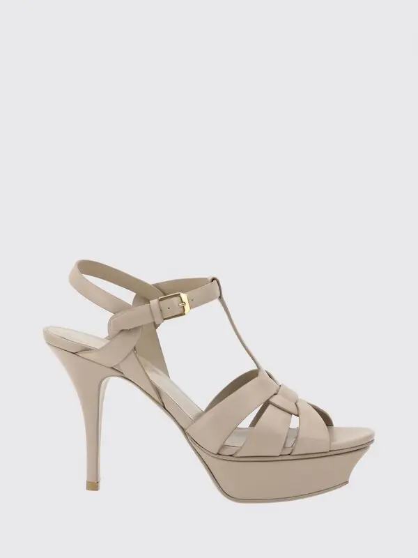 Saint Laurent Heeled Strappy Sandals With Platform - Brown