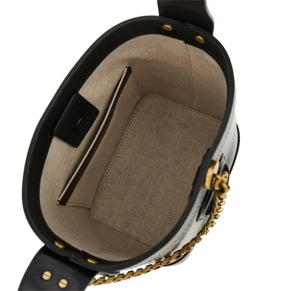 Versace Leather Bucket Bag With Medusa Patch