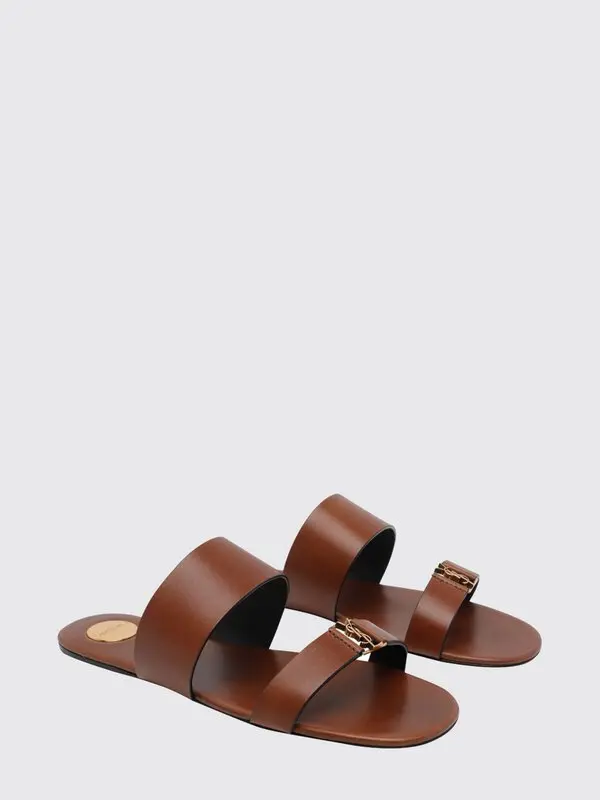 Saint Laurent Heeled Leather Sandals - Brown