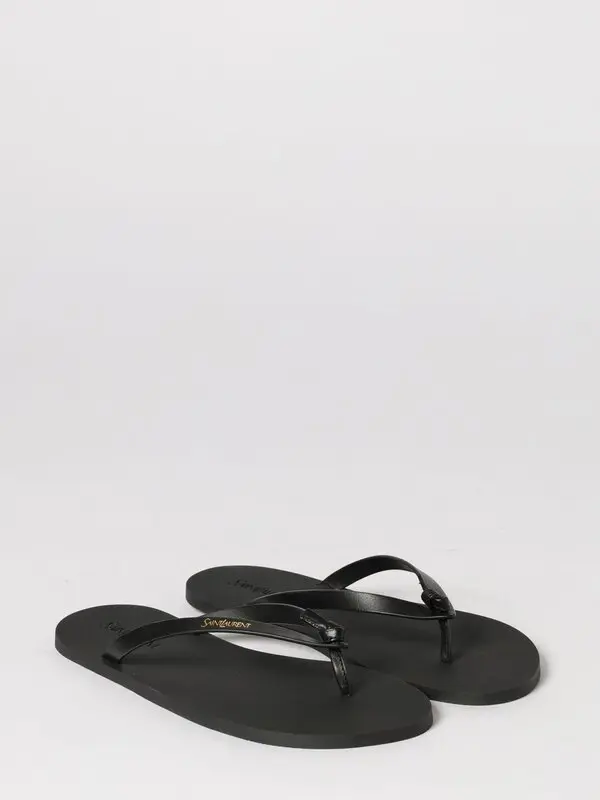 Saint Laurent Rubber And Textile Thong Sandals