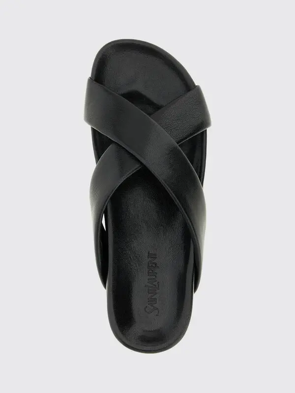 Saint Laurent Leather Crossover Sandals
