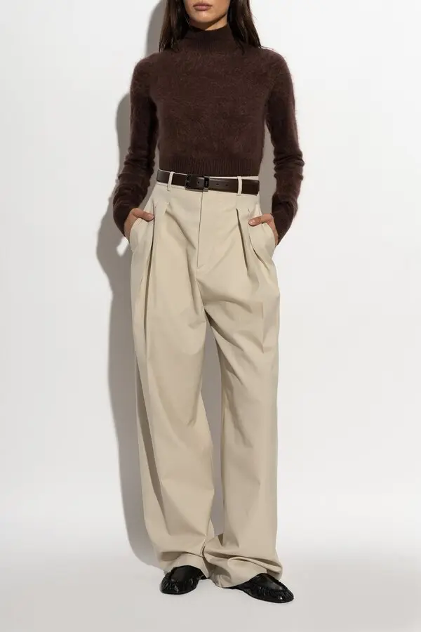Sportmax Agio' Cropped Cashmere Turtleneck Sweater
