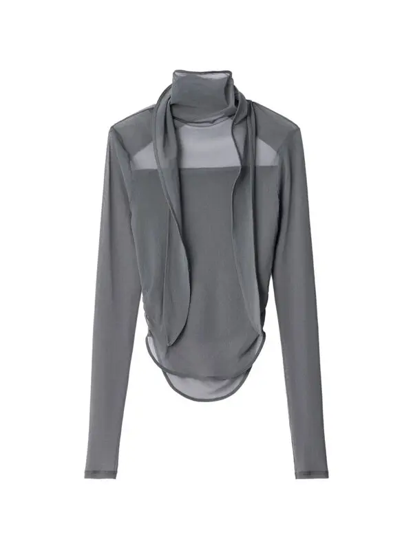 LEMAIRE Ballerina Foulard Top In Mesh Jersey - Multicolor