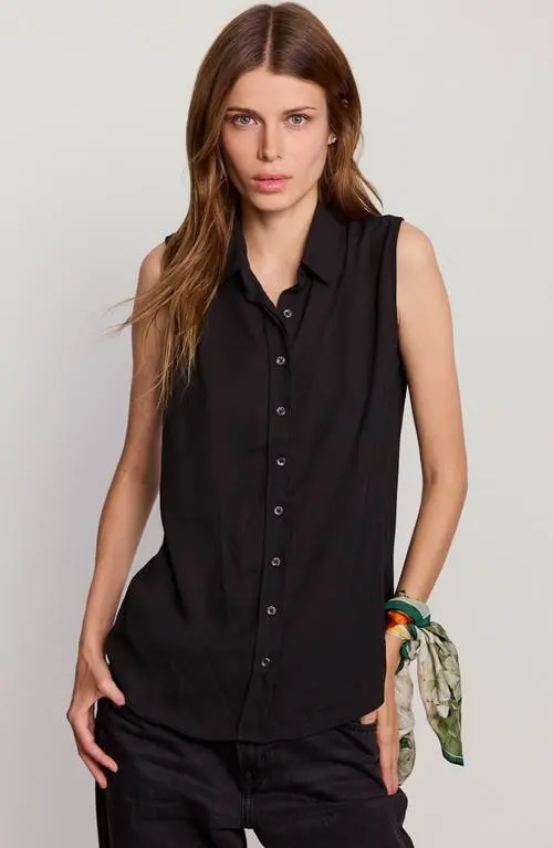 The Shirt By Rochelle Behrens Signature Sleeveless Shirt - Black