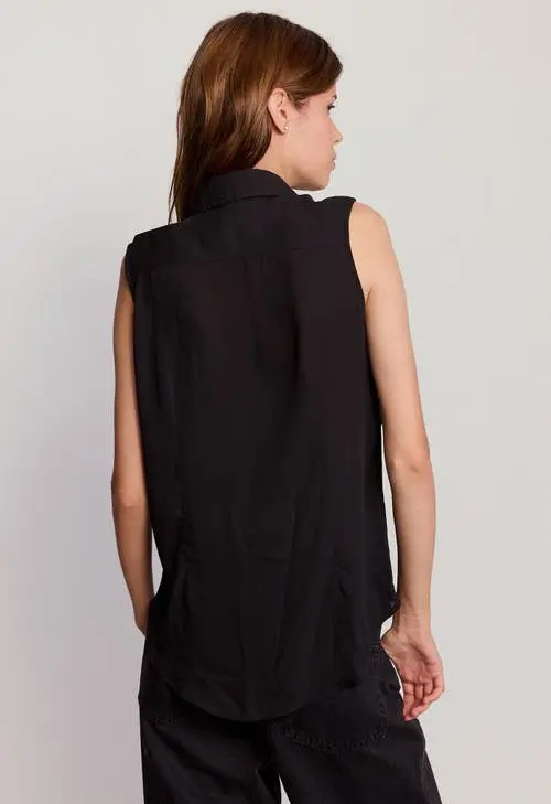 The Shirt By Rochelle Behrens Signature Sleeveless Shirt - Black