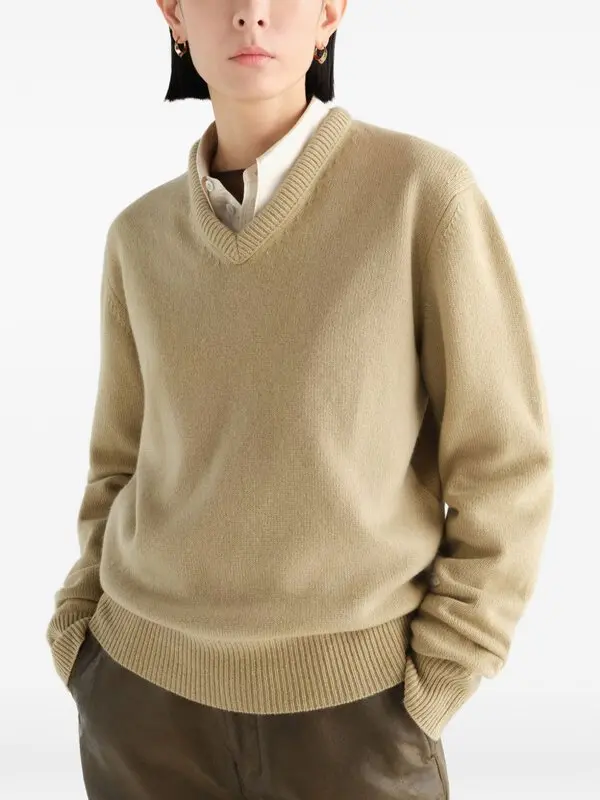 LEMAIRE Cashmere V-neck Sweater - Multicolor