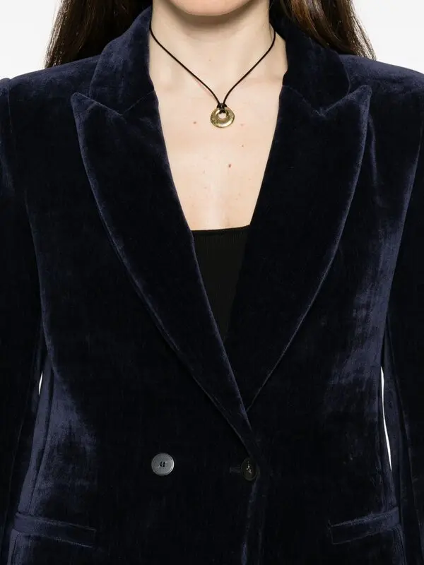 FORTE_FORTE Velvet Double-breasted Jacket - Multicolor