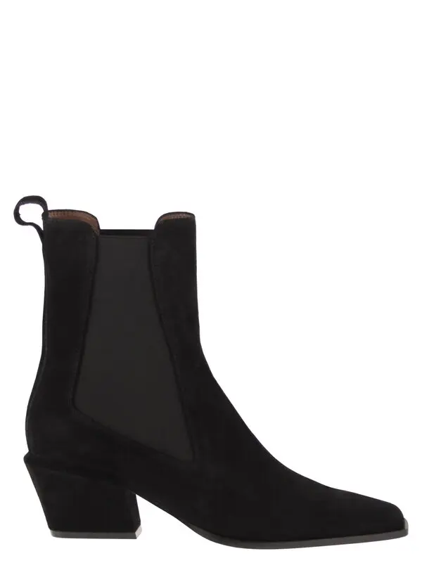 Paris Texas Bettina Ankle Boot 50 Suede Chelsea Ankle Boots - Black