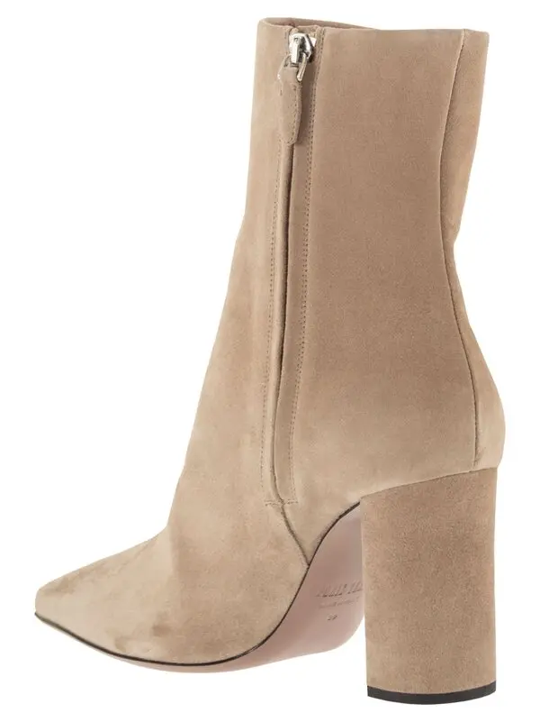 Paris Texas Anja Suede Ankle Boots - Cream