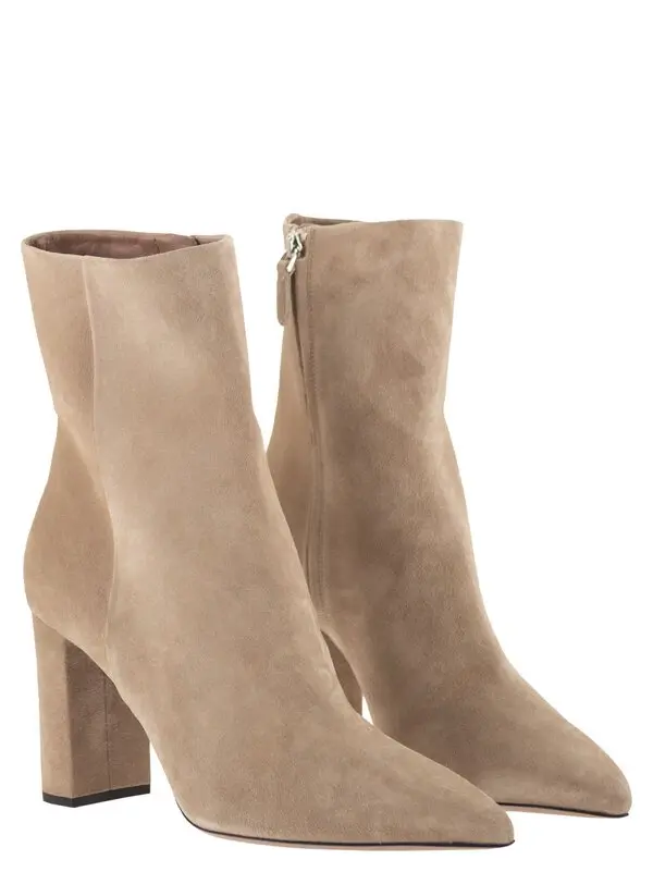 Paris Texas Anja Suede Ankle Boots - Cream
