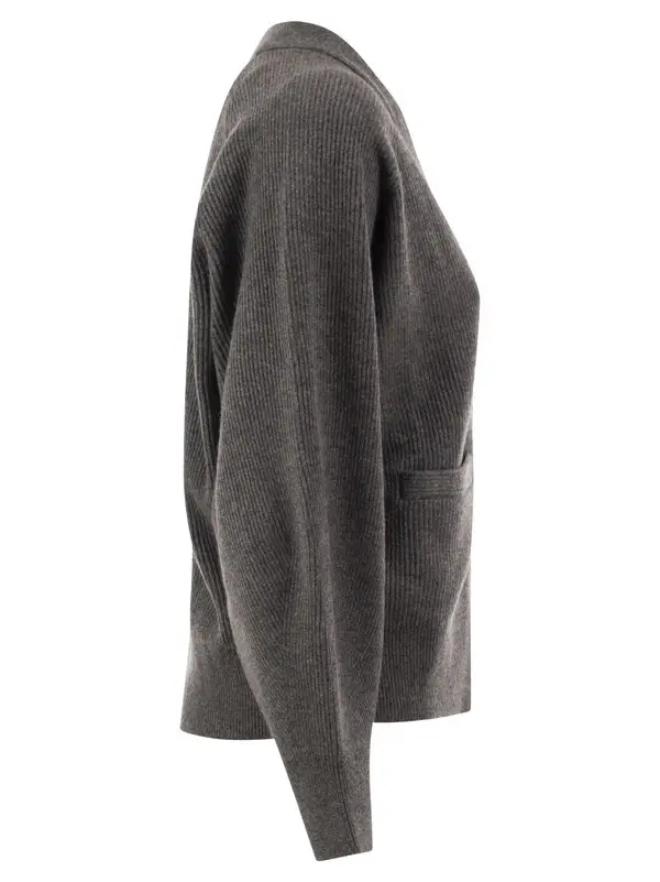Brunello Cucinelli Ribbed Cashmere V-neck Cardigan - Multicolor