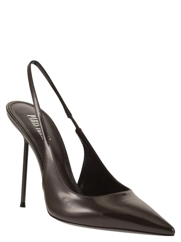 Paris Texas Lidia Slingback 105 Patent Leather Pumps - Brown