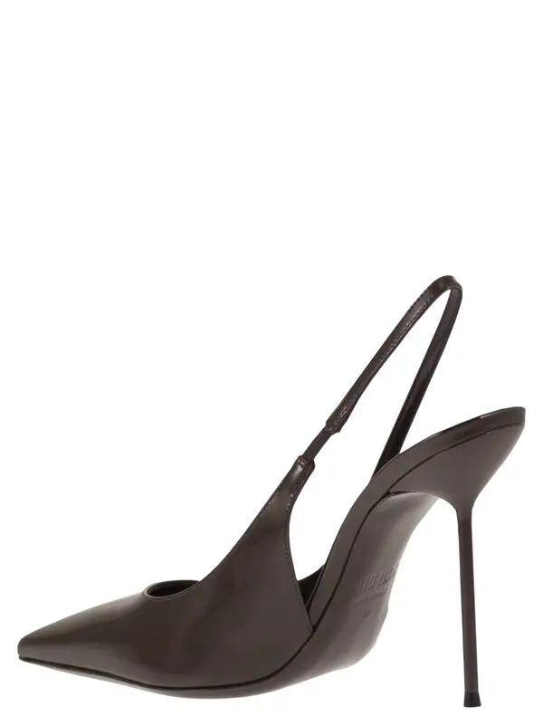 Paris Texas Lidia Slingback 105 Patent Leather Pumps - Brown